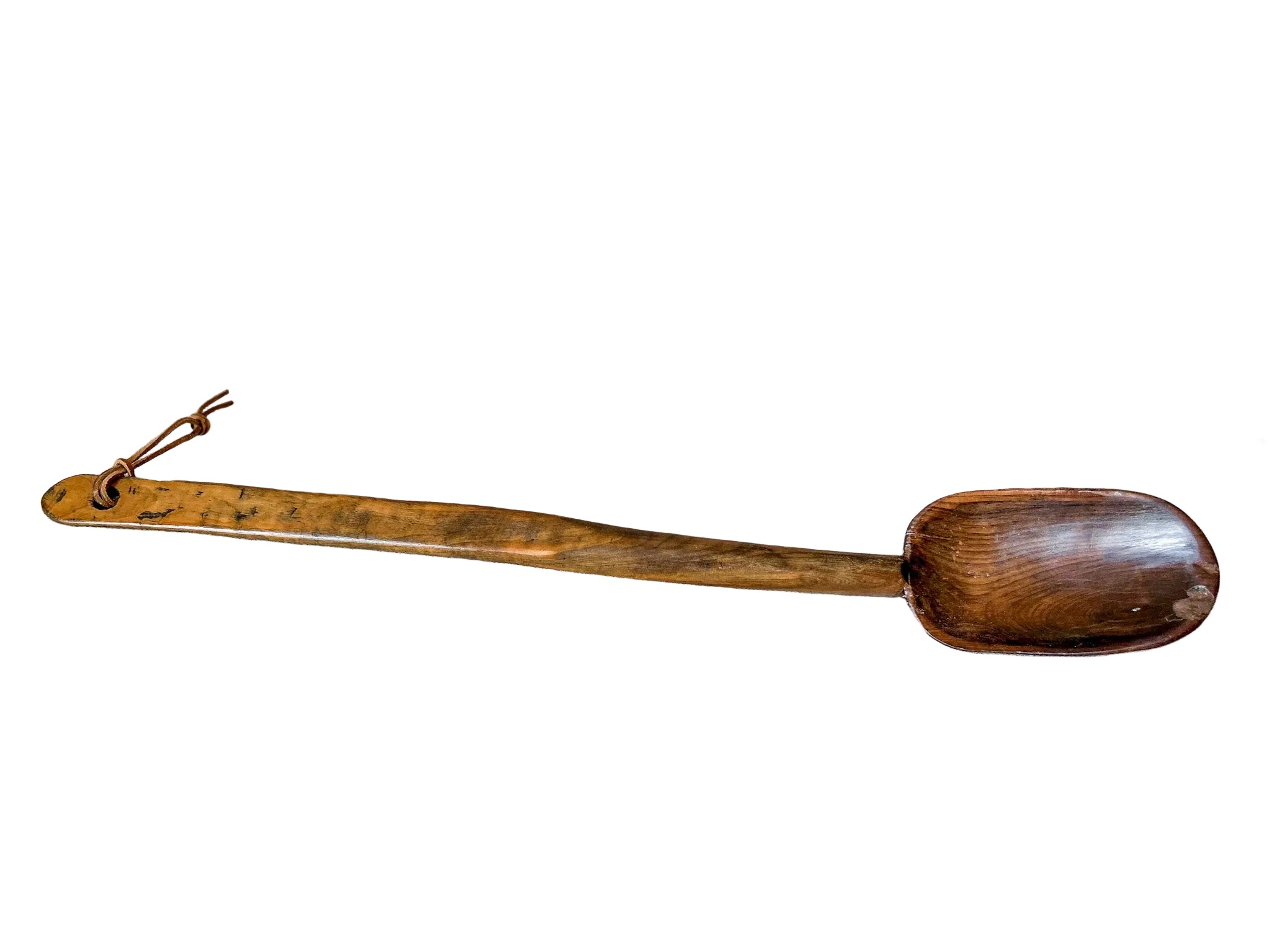 Primitive Hand Carved 26" Spoon with Leather Strap – Conard & Co.